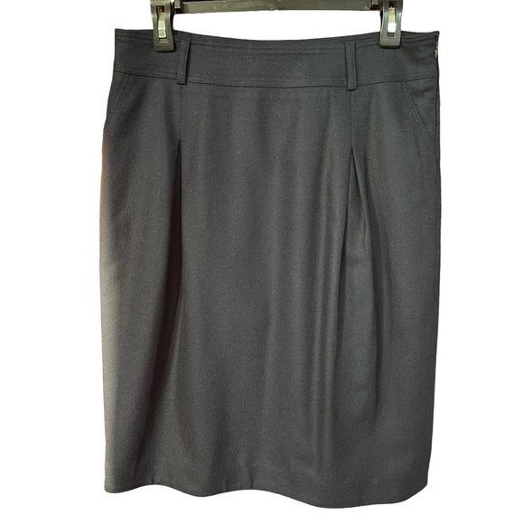 Burberry | Skirts | Burberry Black Cashmere Angora Wool Blend Pleated ...